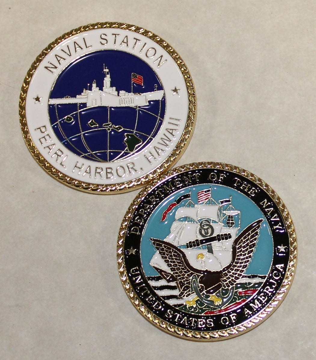 Pearl Harbor Hawaii Naval Station Navy Challenge Coin – Rolyat Military ...