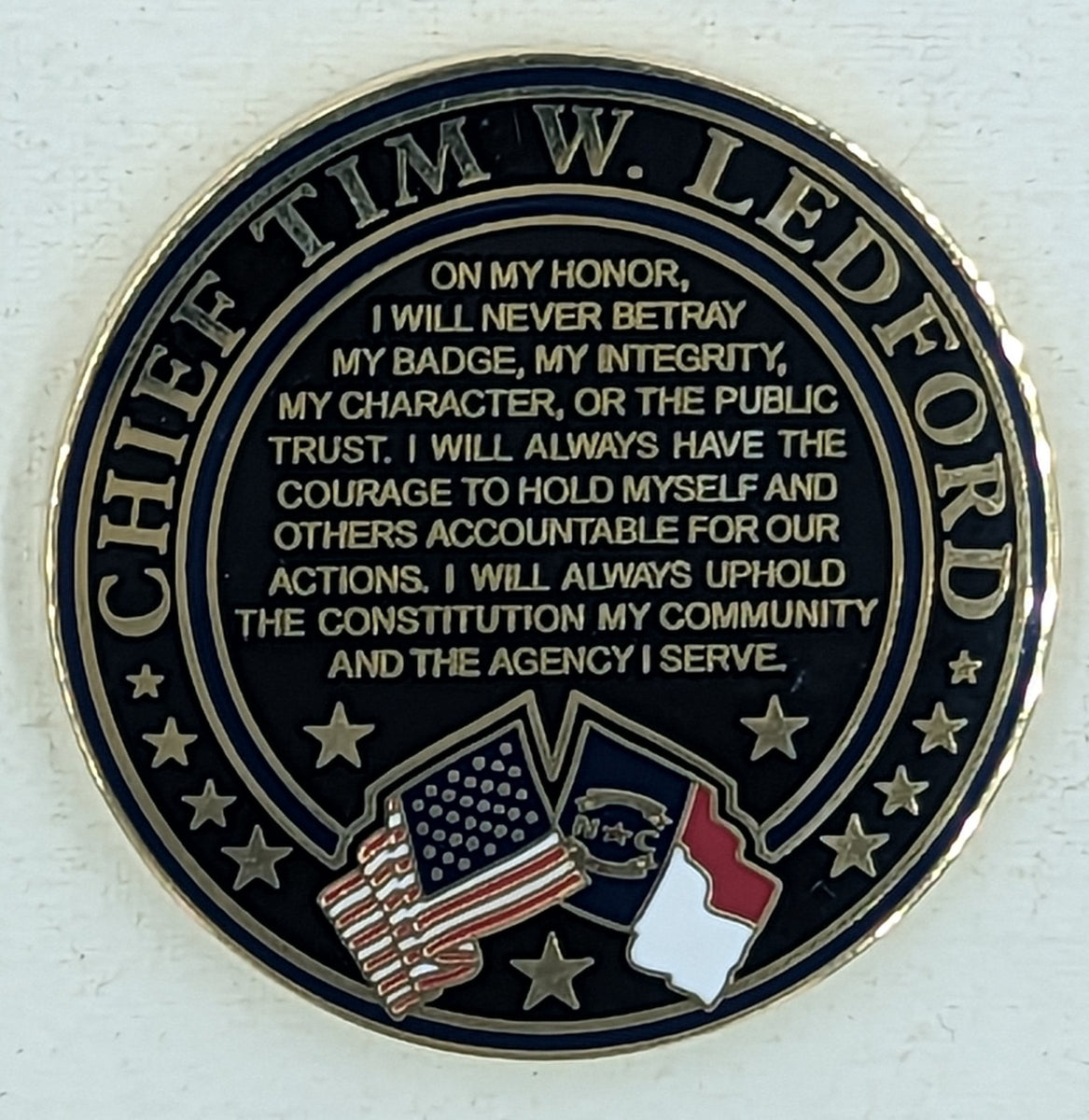Mint Hill NC Chief Tim W. Ledford Police Challenge Coin – Rolyat ...