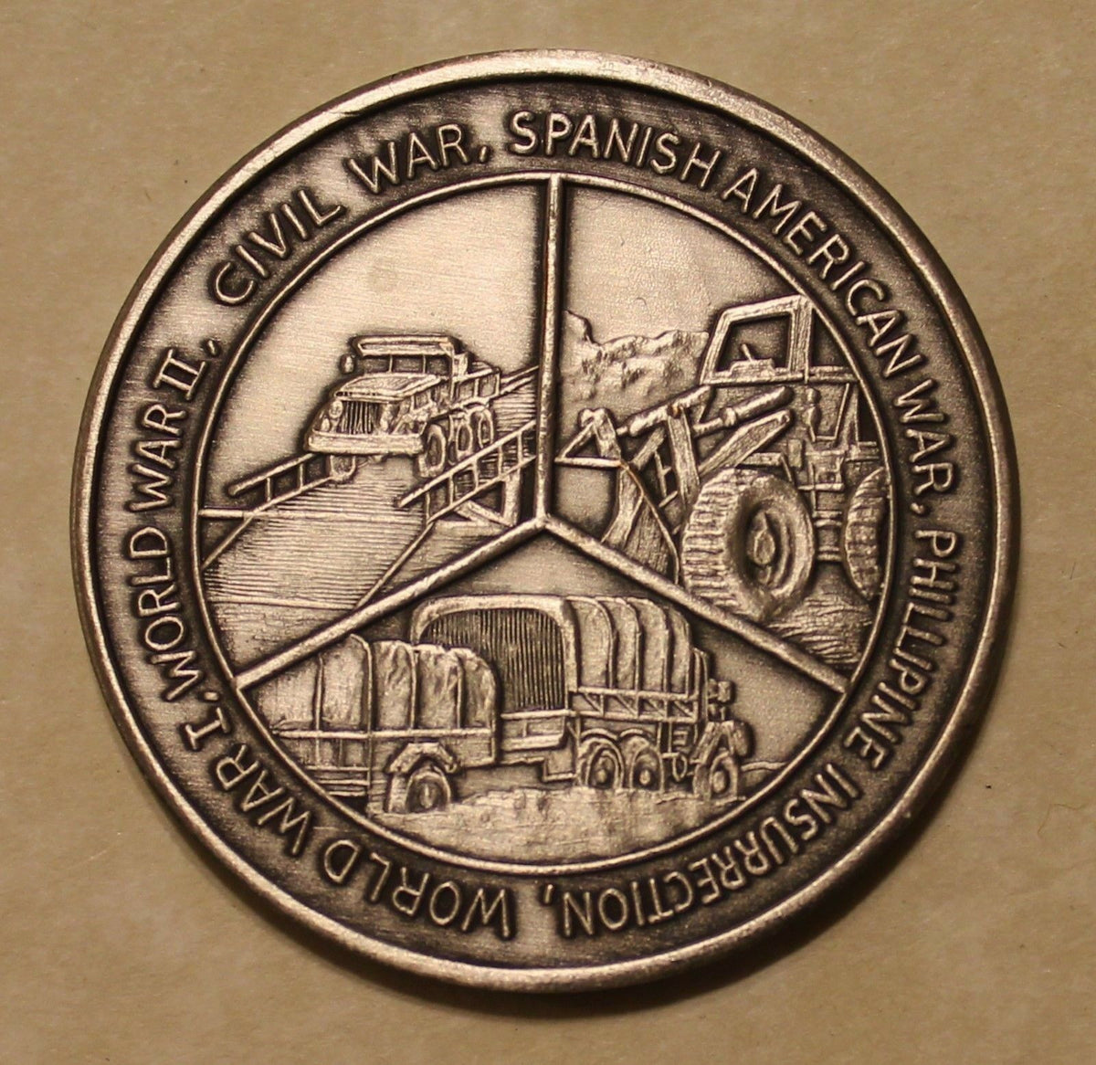 5th Engineer Battalion Combat ser#462 Antique Silver Finish Army Chall ...