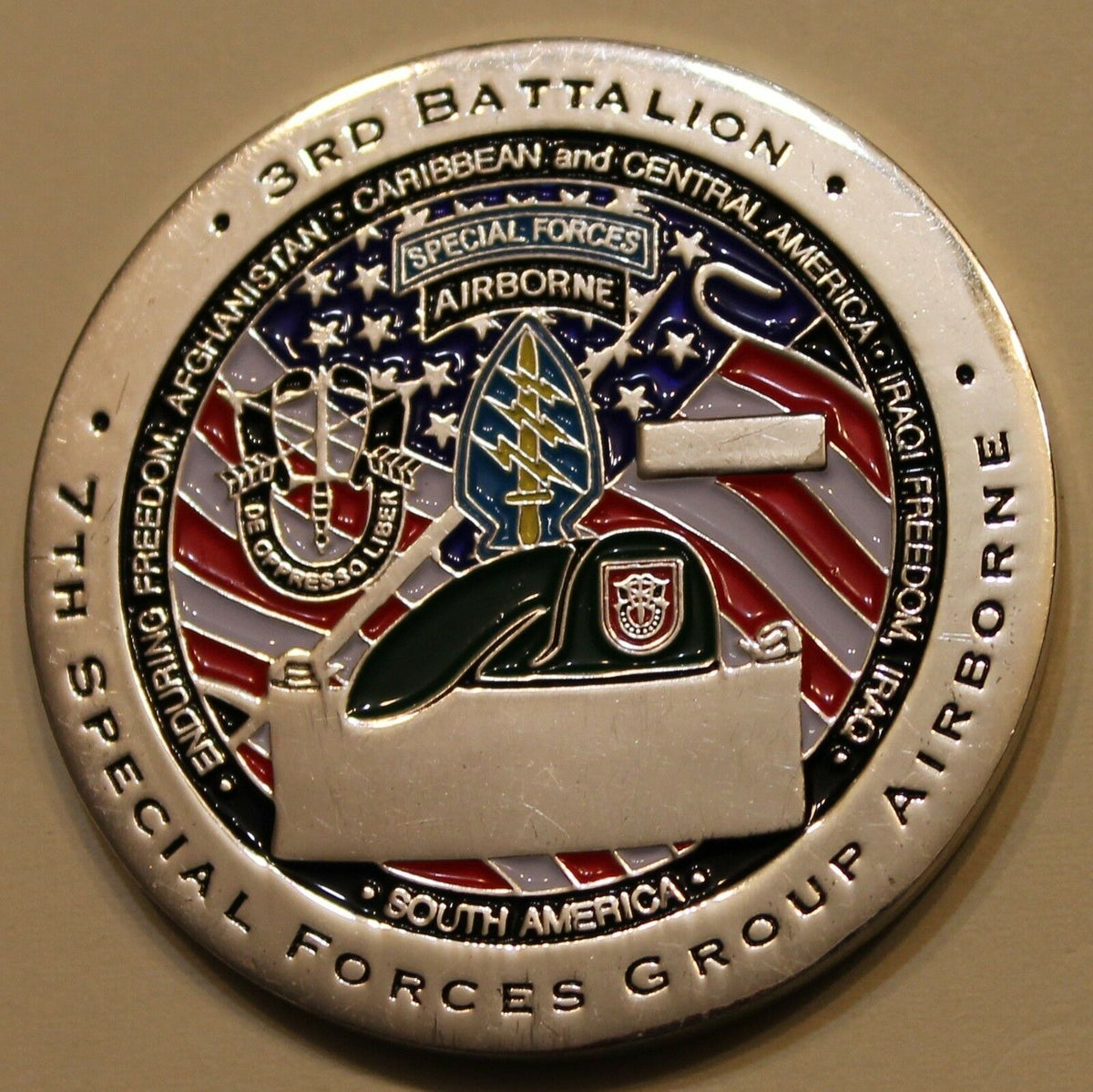 7th Special Forces Group Airborne 3rd Battalion Green Beret Army Chall ...