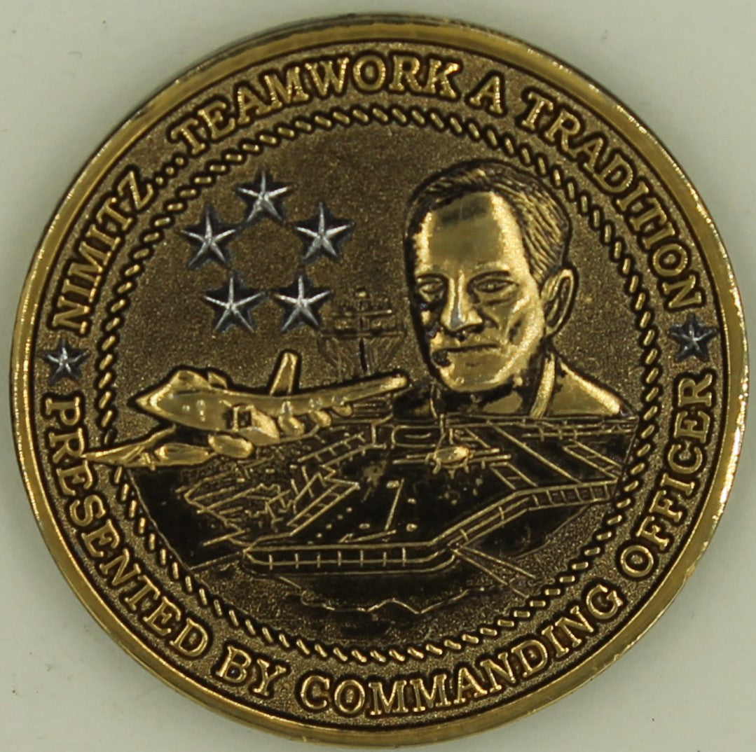 USS Nimitz Aircraft Carrier CVN-68 Commander Navy Challenge Coin ...