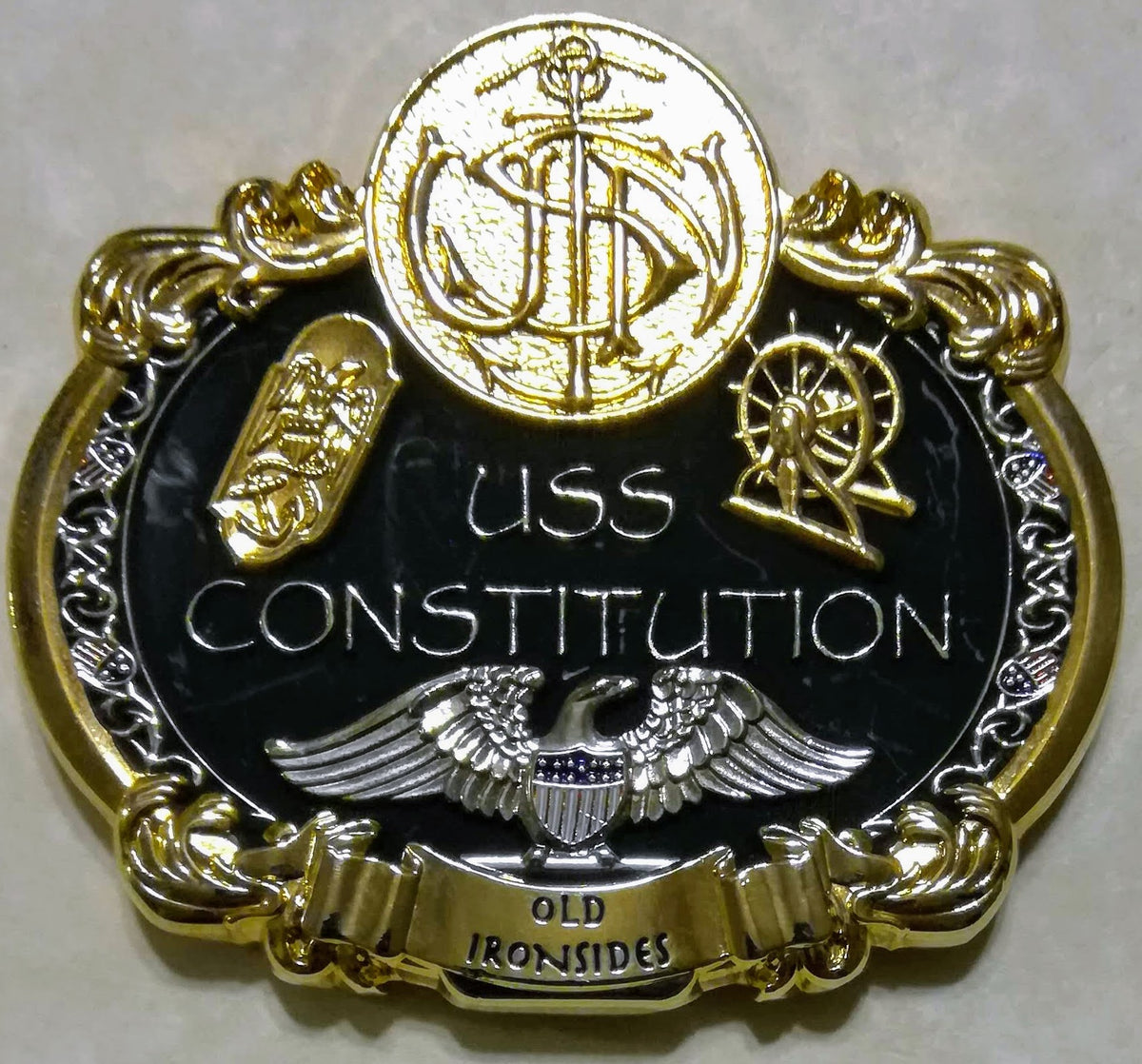 USS Constitution Undefeated 1797 Navy Challenge Coin – Rolyat Military ...