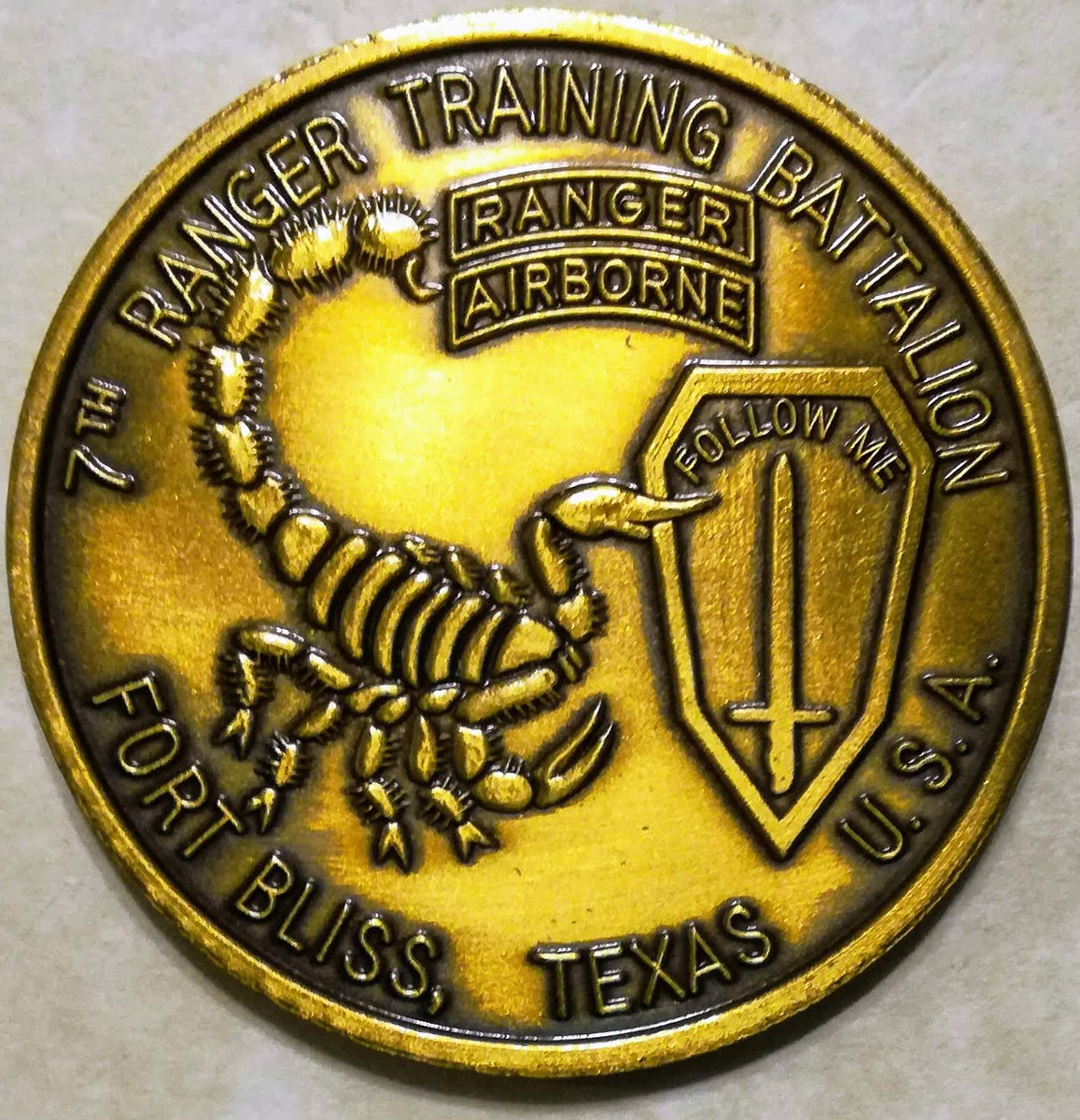 7th Ranger Training Battalion Ft. Bliss, TX Army Challenge Coin ...