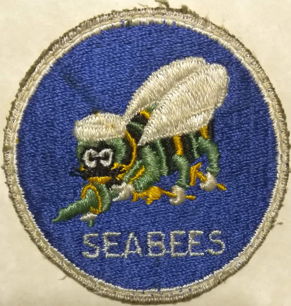 Seabee/CB WWII Light Green Bee Groucho Marx Variant Navy Patch – Rolyat ...