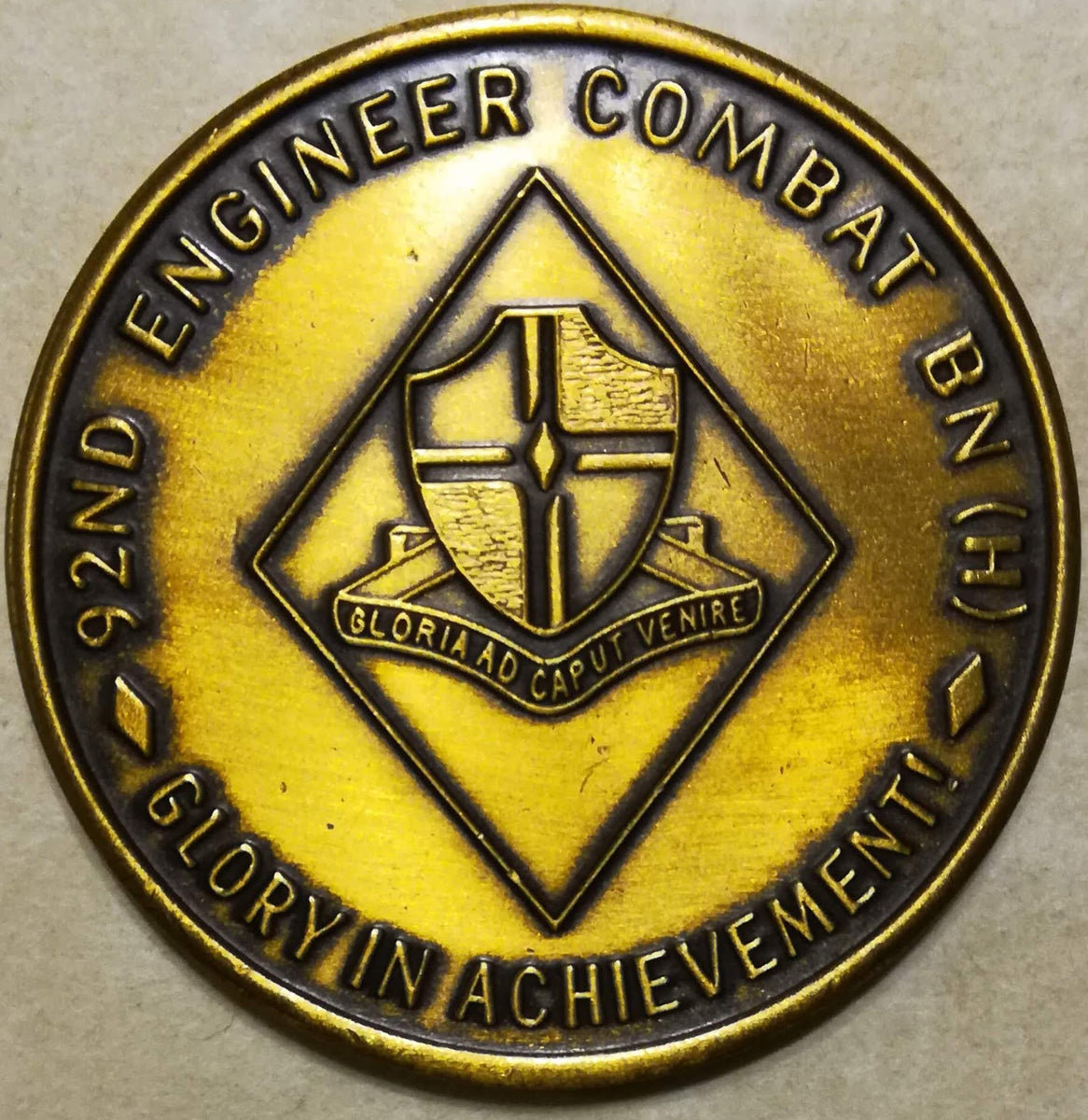 92nd Engineer Combat Battalion Black Diamonds Army Challenge Coin ...