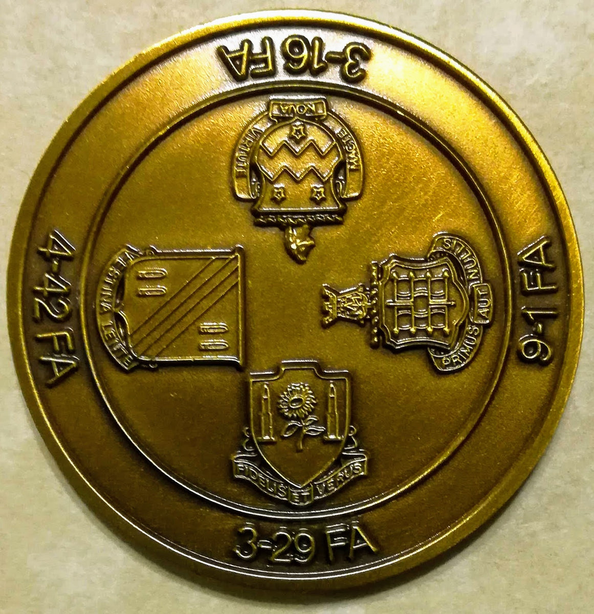4th Infantry Division Artillery Iron Gunners Army Challene Coin ...
