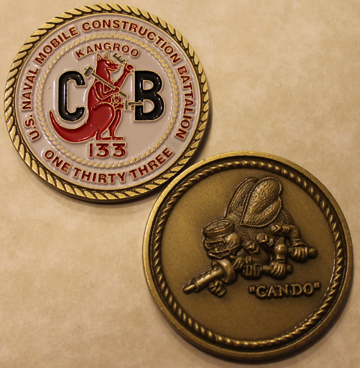 133rd Mobile Construction Battalion CB / Seabee Navy Challenge Coin ...