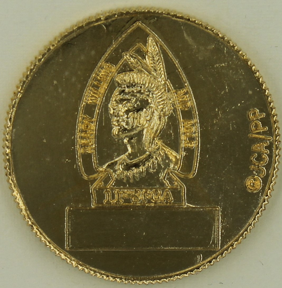 11th Special Forces Group Airborne Gold Plated Serrated Edge Army Chal ...