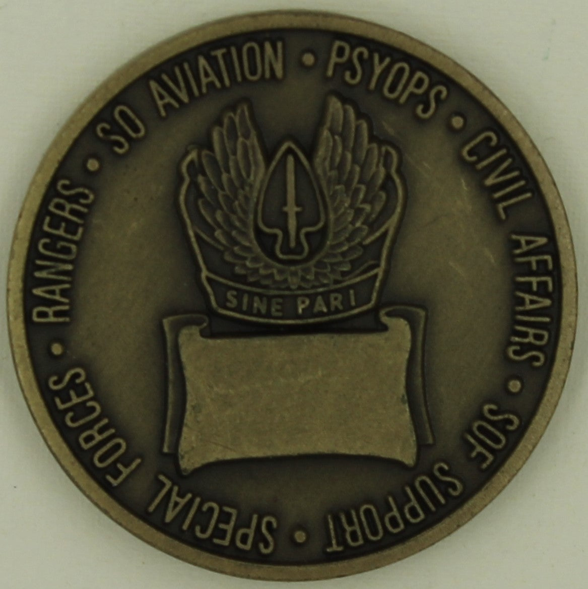Army Special Operations Command Special Forces Bronze Challenge Coin ...
