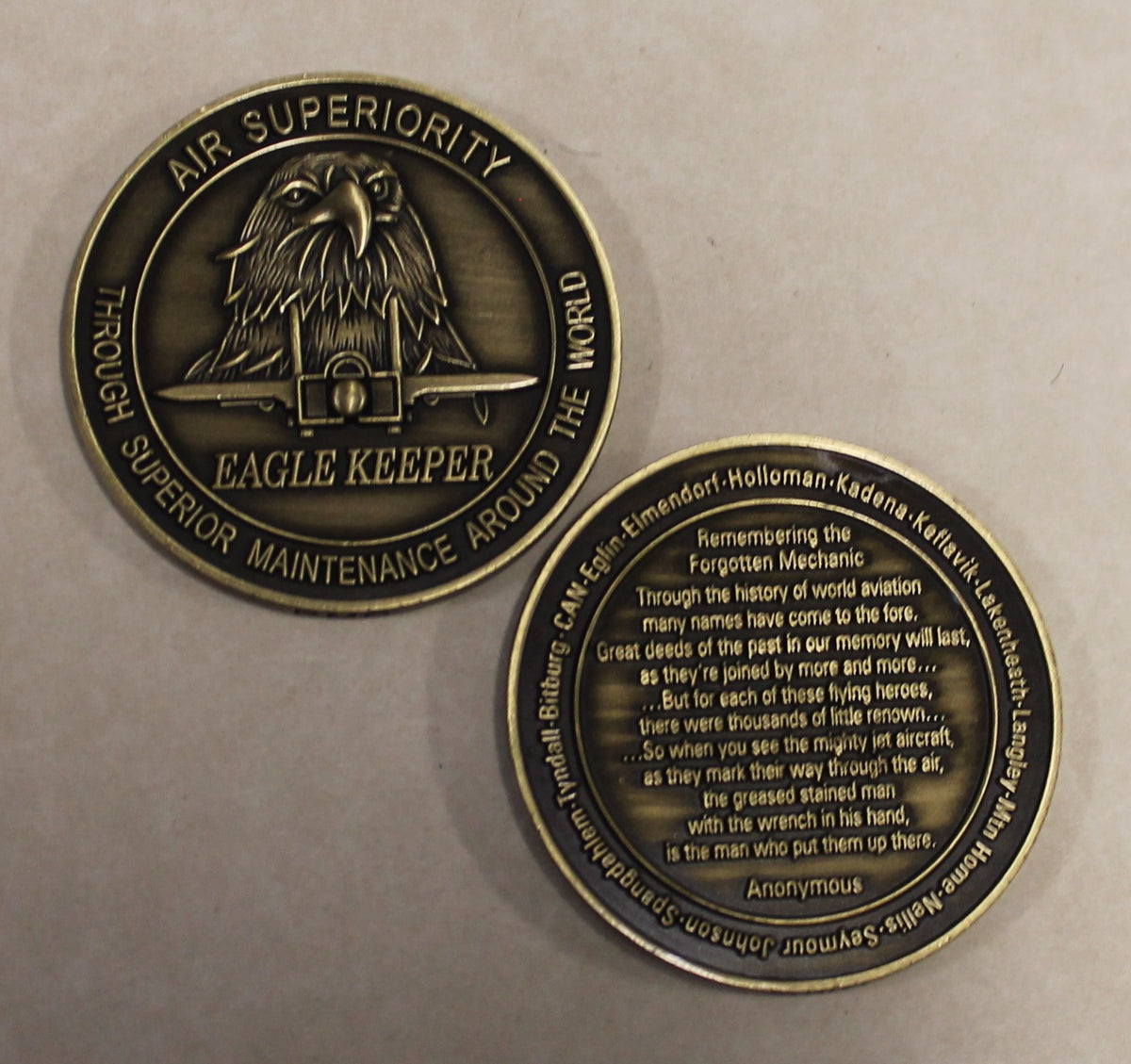 F-15 Fighter Eagle Keeper Aircraft Maintenance Air Force Challenge Coi ...