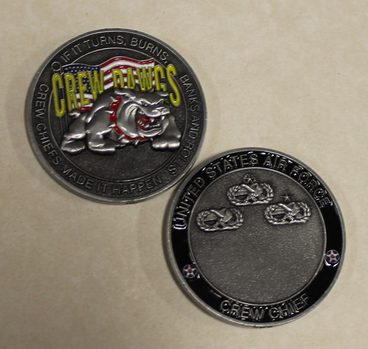 Crew Chiefs / Crew Dawgs Air Force Challenge Coin – Rolyat Military ...