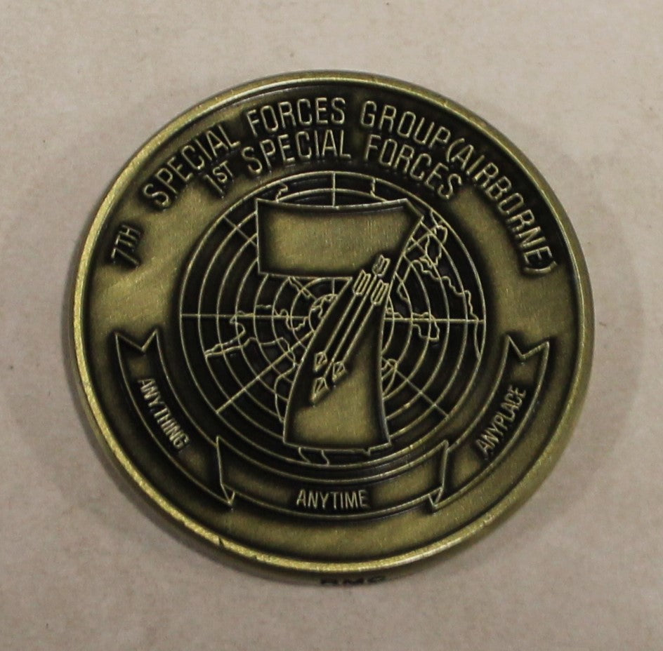 7th Special Forces Airborne Airborne Antique Bronze Finish Army Challe ...