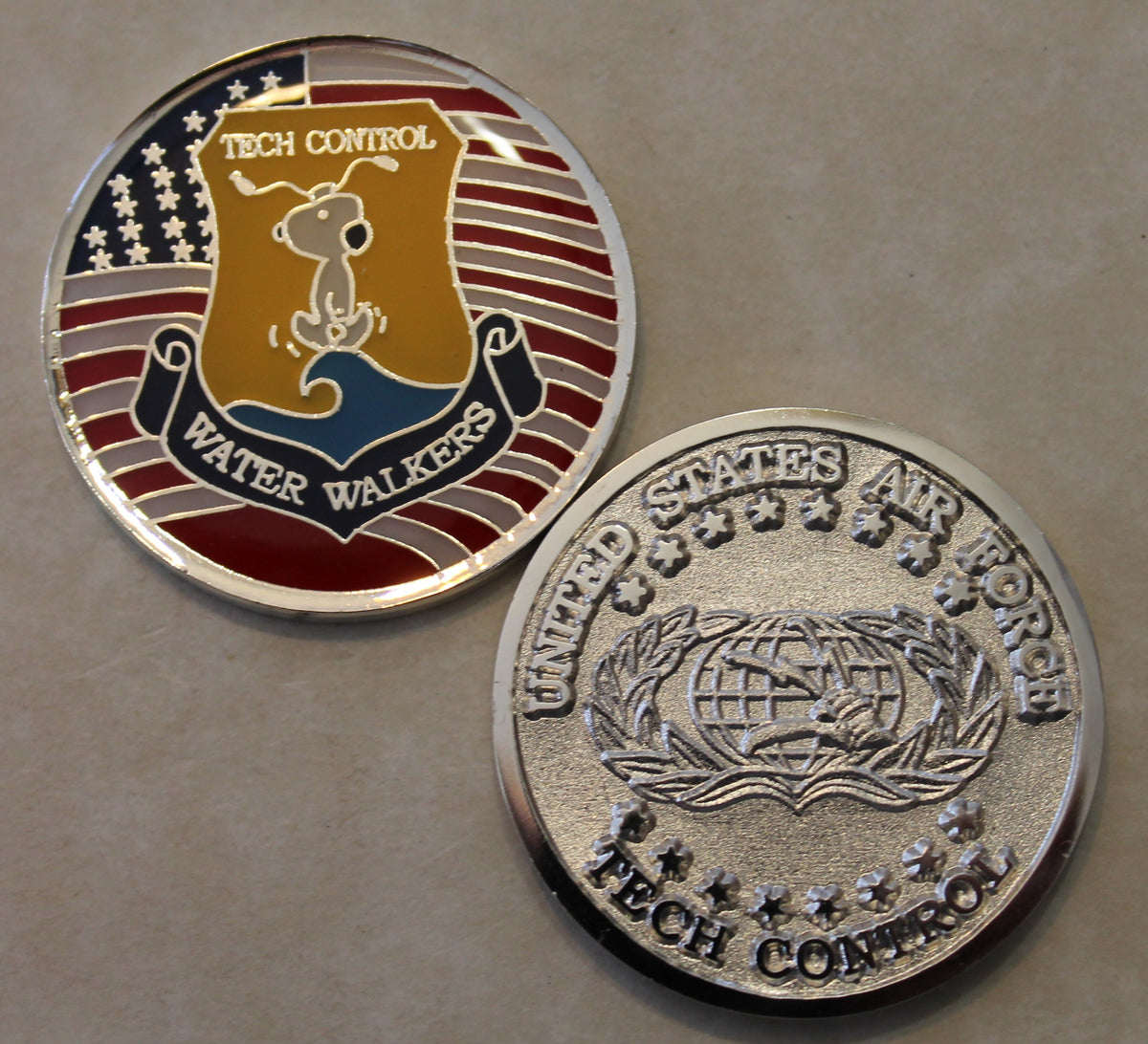 Tech Control AFSC 3C2 Water Walker Snoopy Air Force Challenge Coin ...