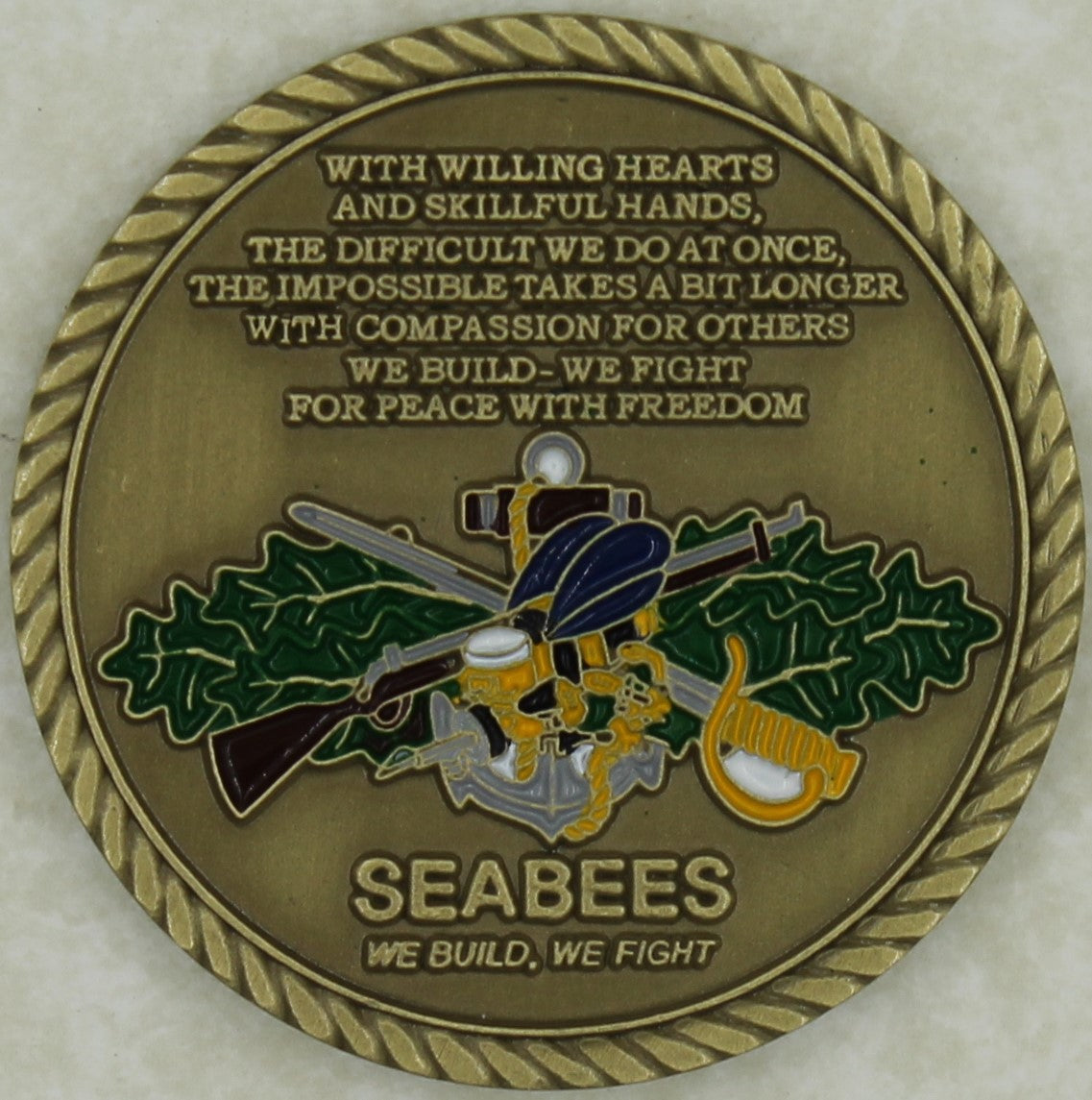 Seabee/CB We Build We Fight Navy Challenge Coin – Rolyat Military ...
