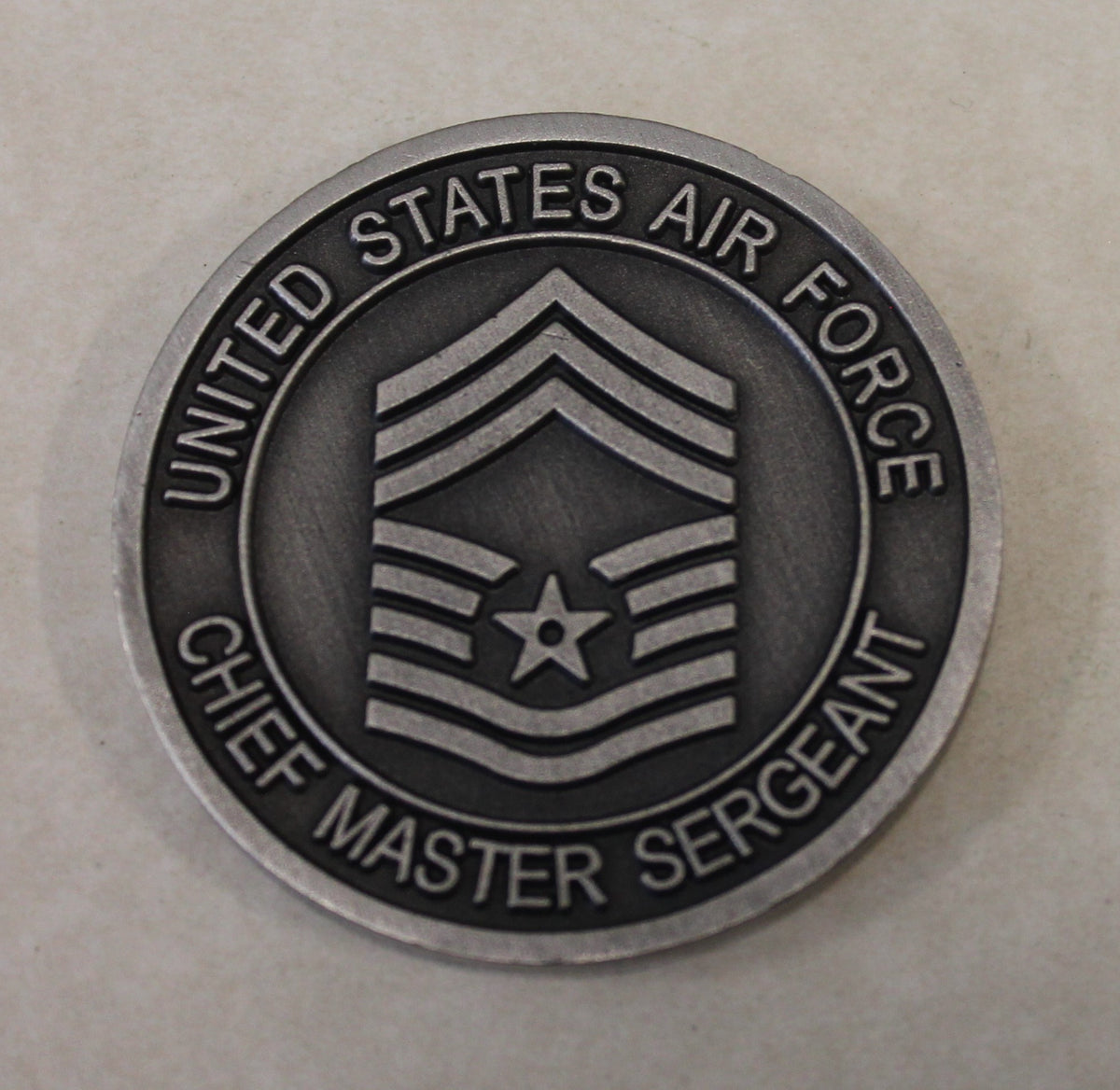 Chief Master Sergeant / CMSgt Antique Silver Finish Air Force Challeng ...
