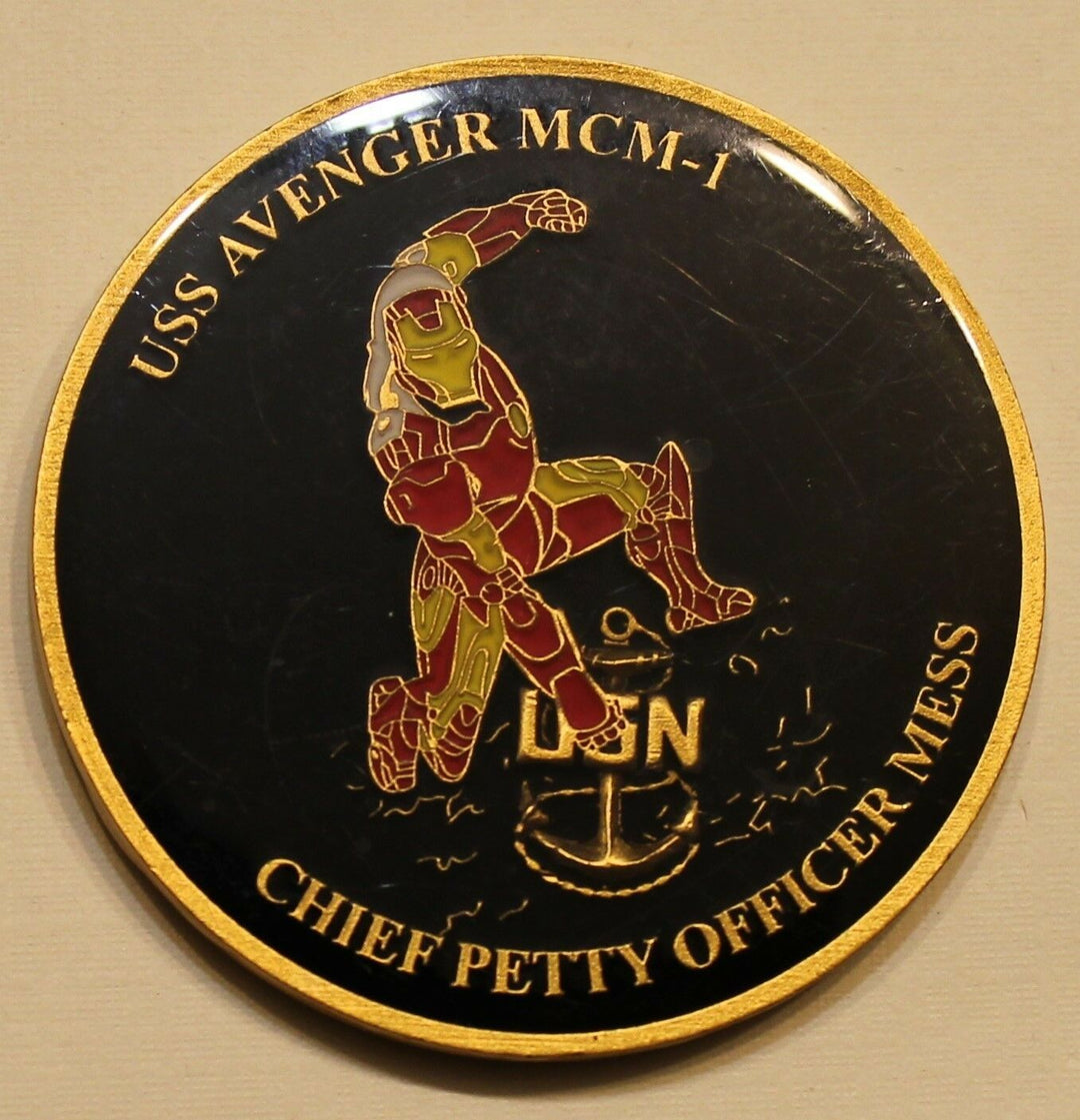 USS Avenger (MCM-1) Ironman CPO Chief's Mess Navy Challenge Coin ...