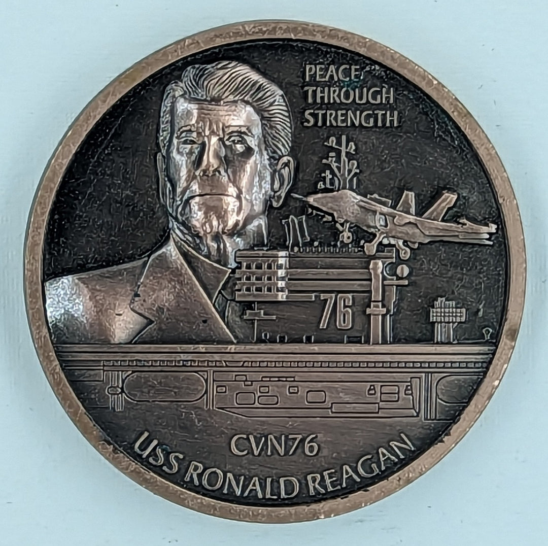 USS Ronald Regan Peace Through Strength Navy Challenge Coin – Rolyat ...