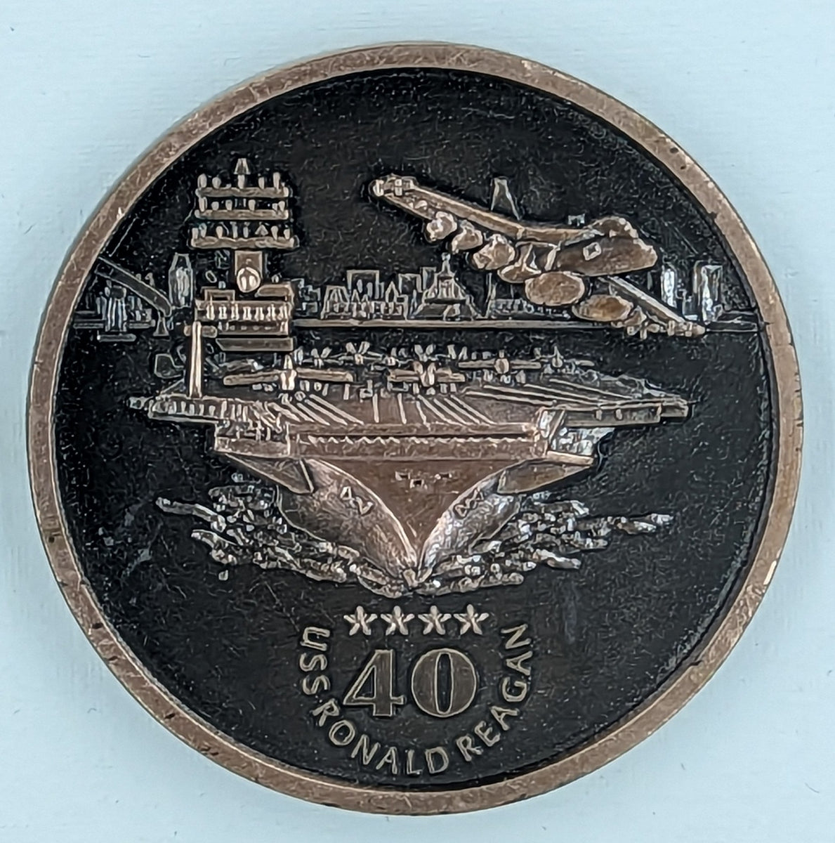 USS Ronald Regan Peace Through Strength Navy Challenge Coin – Rolyat ...